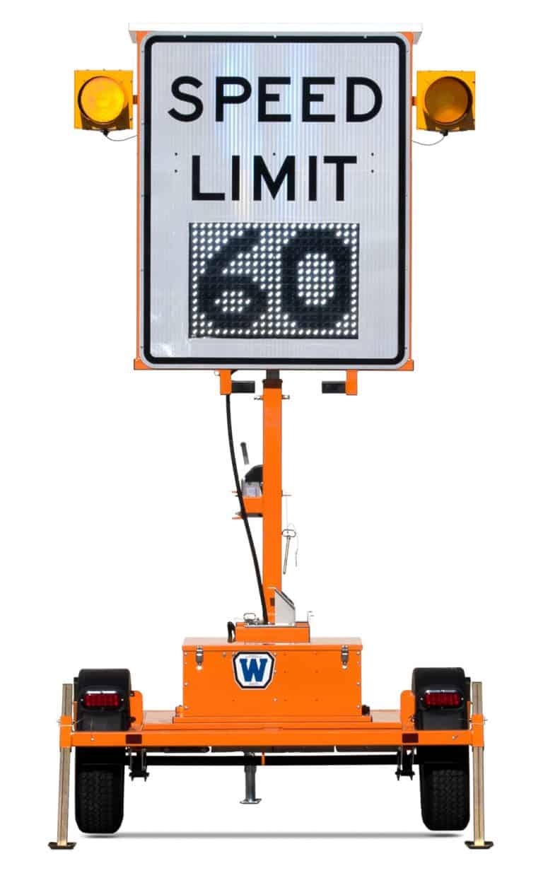 Compact Speed Trailer for Public Safety - Highway Signing